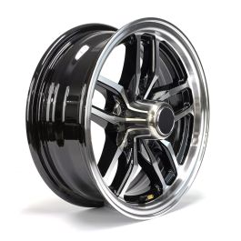 14" x 6" 5 holes 2200 lbs black aluminum Osprey rim and cap | Frameco