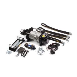 20K hydraulic winch with wire remote control (85' steel cable) | Frameco