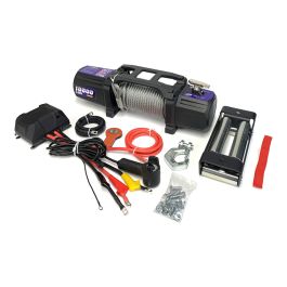 10K electric winch with wire and wireless remote control (85' steel ...