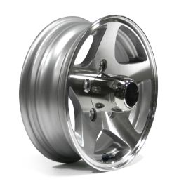 12" x 4" 5 holes 1520 lbs aluminum Five Star rim and cap | Frameco